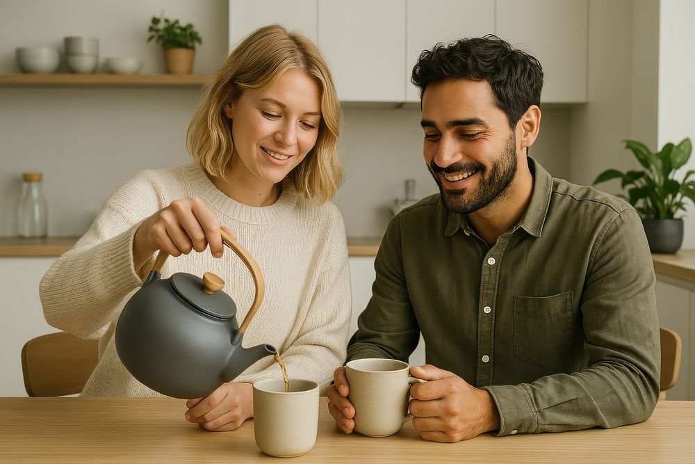 Couple enjoying tea together | Free Photo - rawpixel