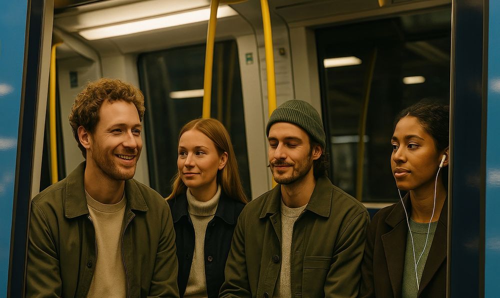 Friends commuting on subway together. | Free Photo - rawpixel