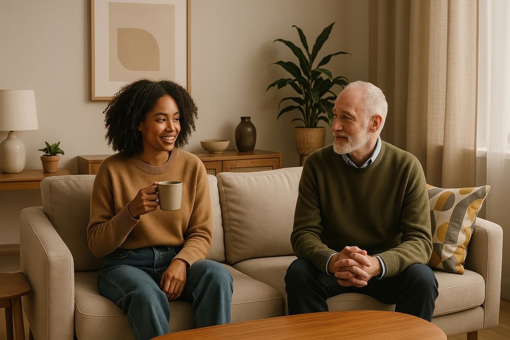 Warm conversation in cozy setting | Free Photo - rawpixel