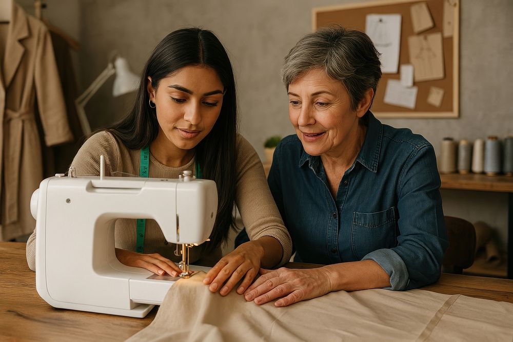 Generations sewing together happily. | Free Photo - rawpixel