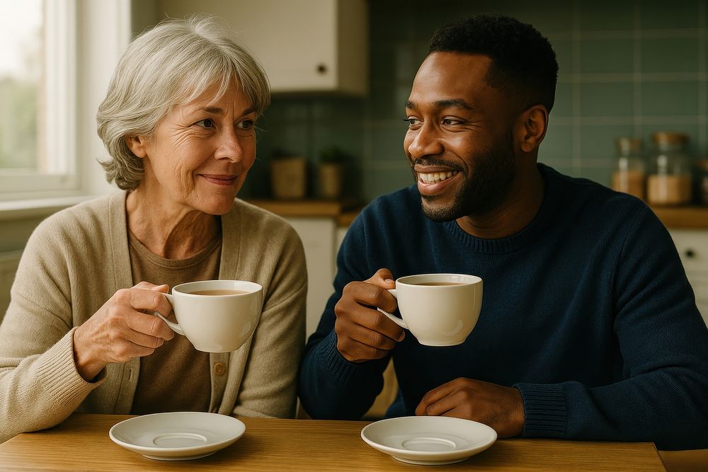 Joyful coffee conversation between generations. | Free Photo - rawpixel