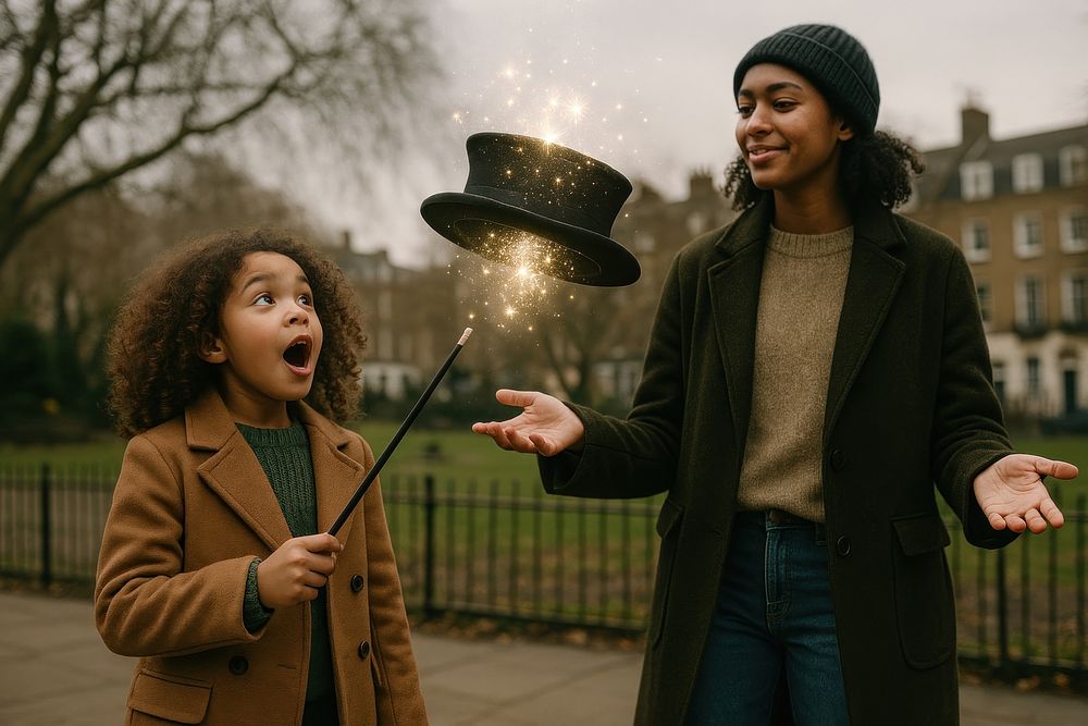 Magical moment with floating hat | Free Photo - rawpixel