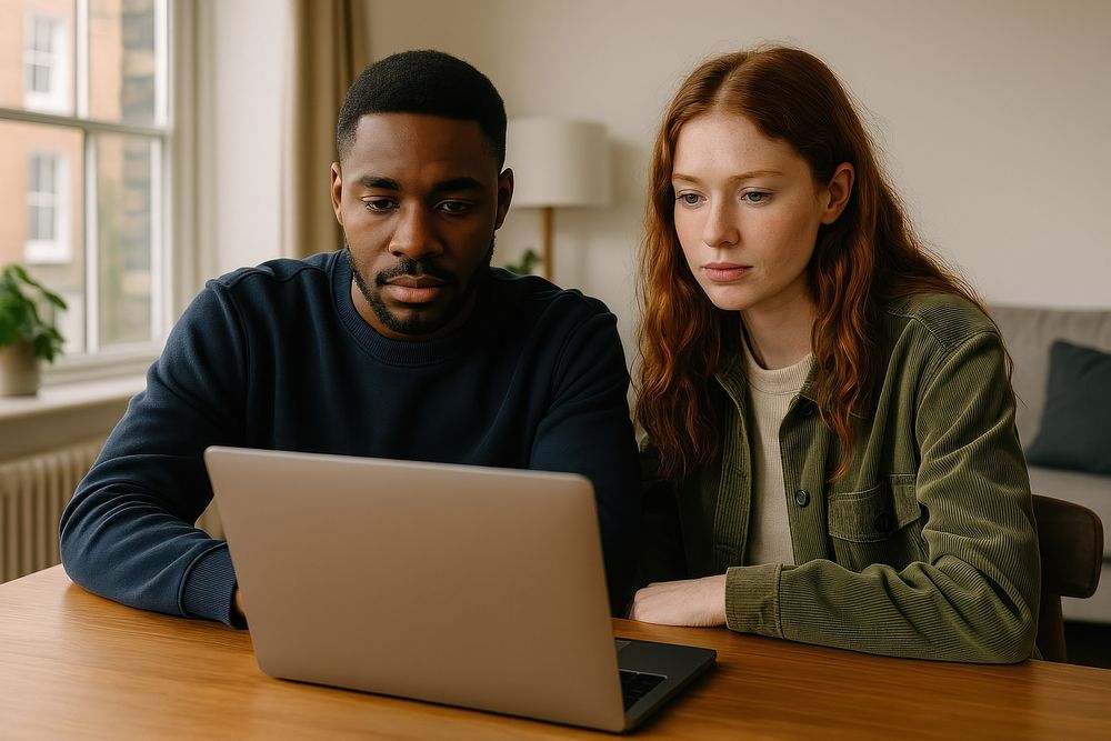 Focused couple using laptop | Free Photo - rawpixel