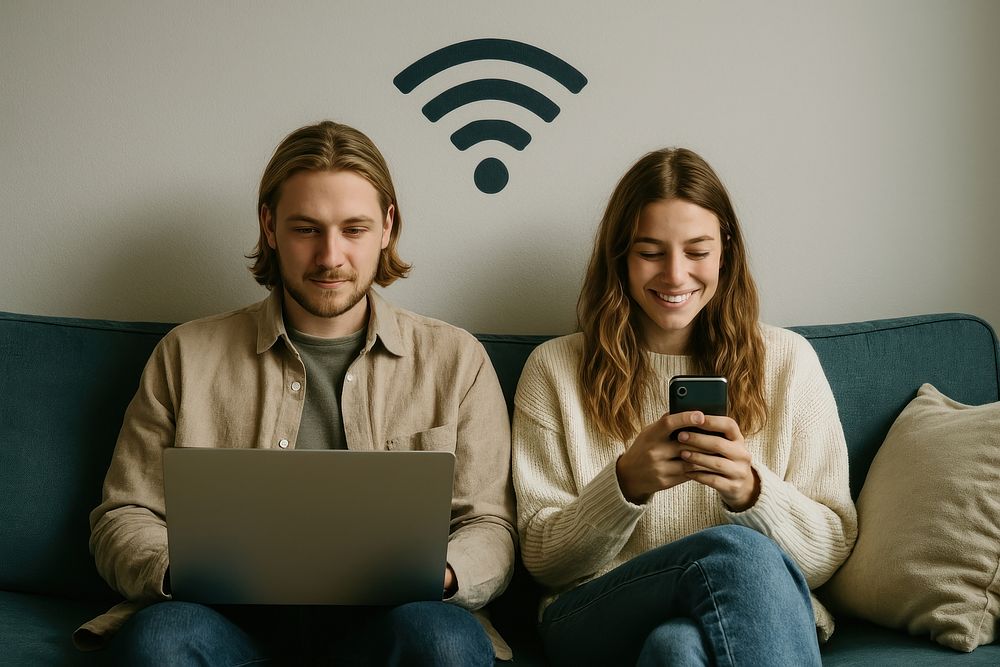 Couple using devices together | Free Photo - rawpixel