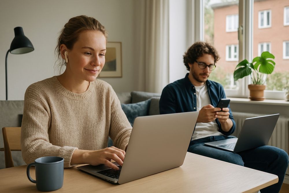 Remote work couple collaboration harmony | Free Photo - rawpixel