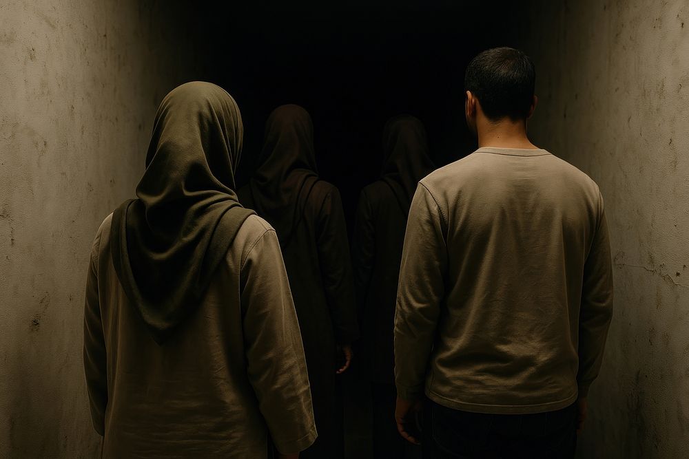 Mysterious figures in dim corridor. | Free Photo - rawpixel