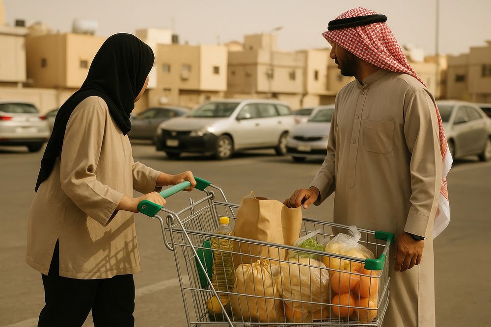 Middle Eastern grocery shopping scene. | Free Photo - rawpixel