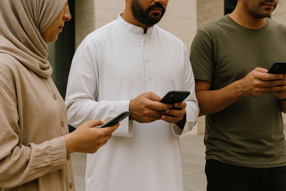 People using smartphones outdoors. | Free Photo - rawpixel