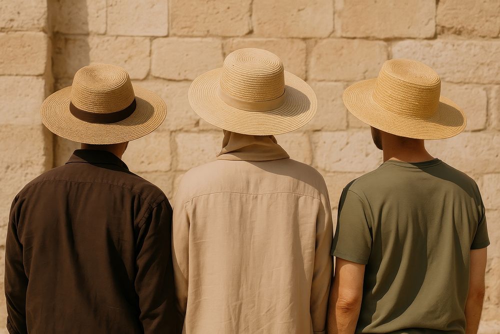 Three men wearing straw hats | Free Photo - rawpixel