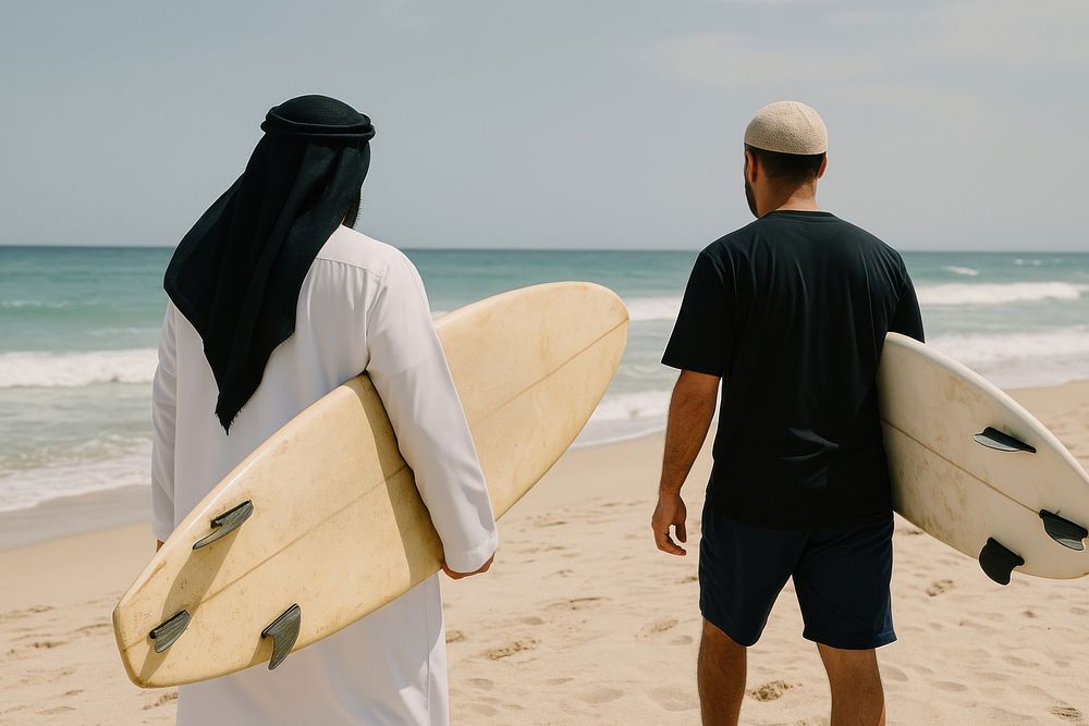 Surfing beach cultural diversity friendship | Free Photo - rawpixel