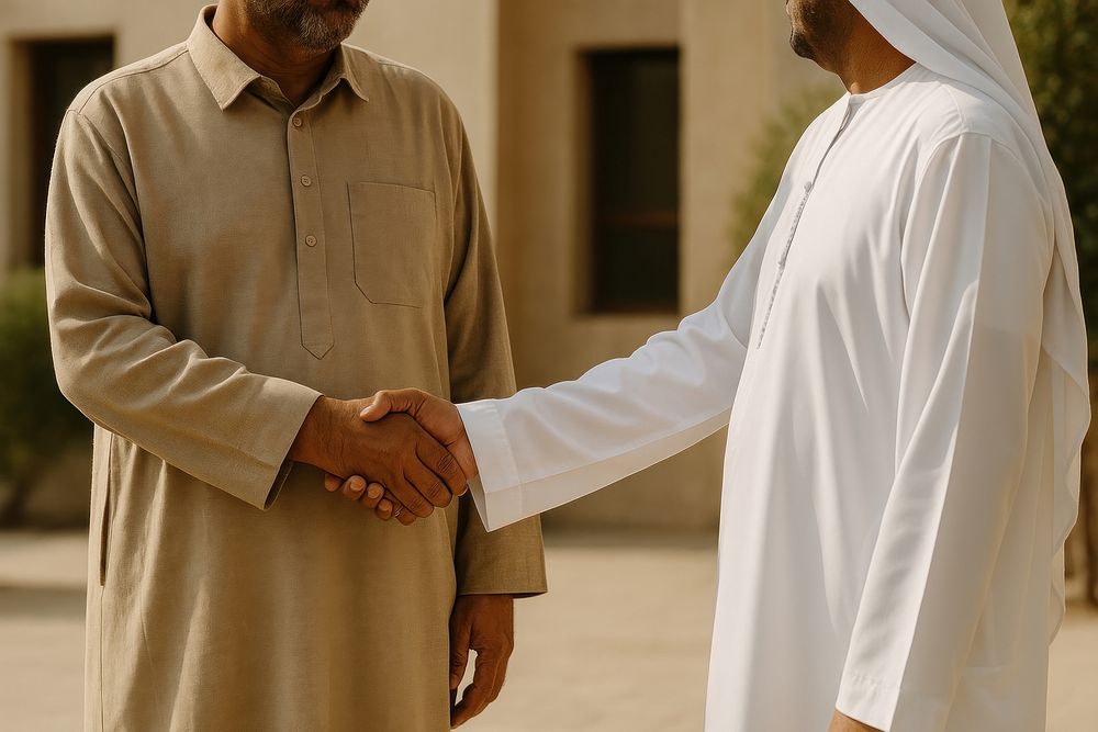 Cultural handshake traditional attire | Free Photo - rawpixel