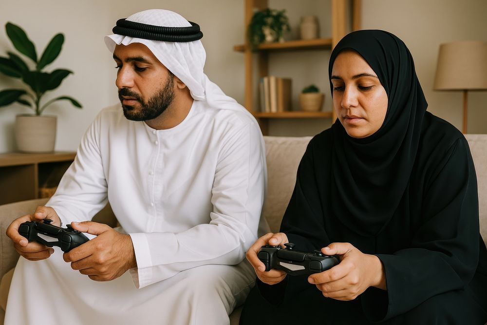 Couple gaming traditional attire | Free Photo - rawpixel