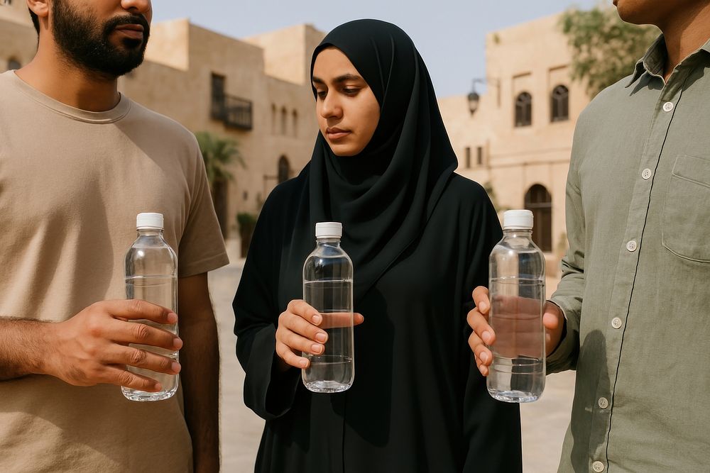 People holding bottled water outdoors. | Free Photo - rawpixel