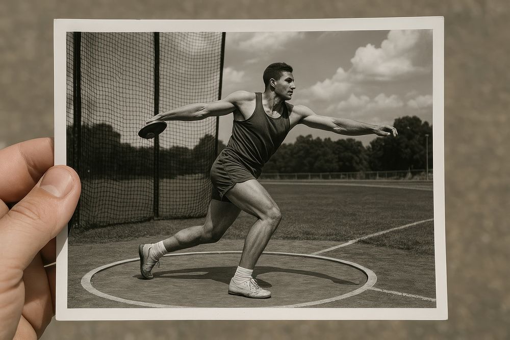 Vintage athlete throwing discus | Free Photo - rawpixel