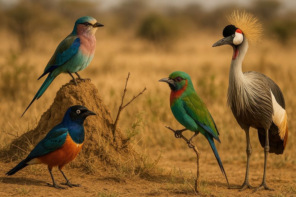 Vibrant African birds gathering | Free Photo - rawpixel