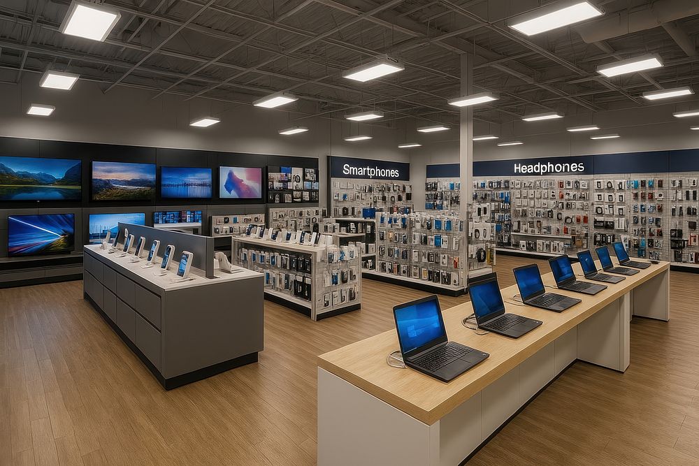 Modern electronics store interior design. | Free Photo - rawpixel