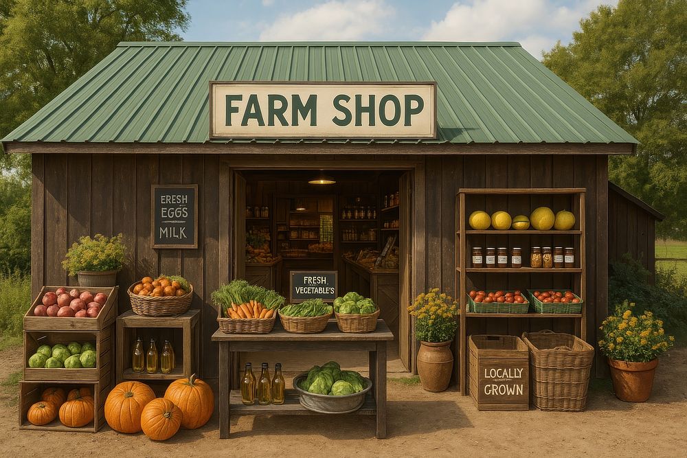 Rustic farm shop produce display | Free Photo - rawpixel