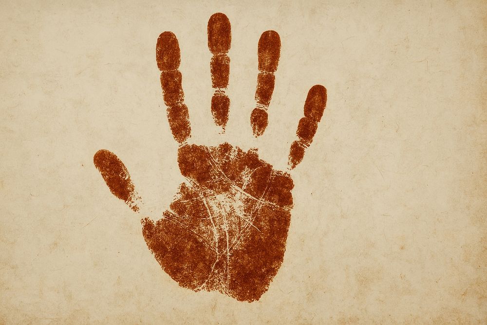 Vintage handprint on textured background | Free Photo - rawpixel