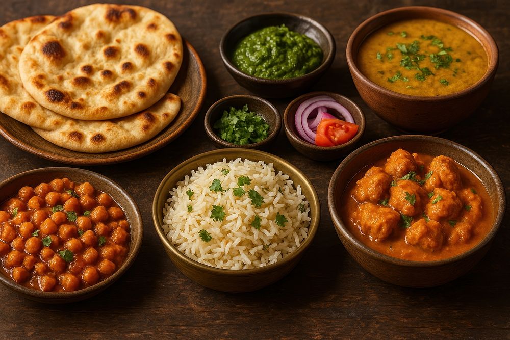 Delicious Indian cuisine platter | Free Photo - rawpixel