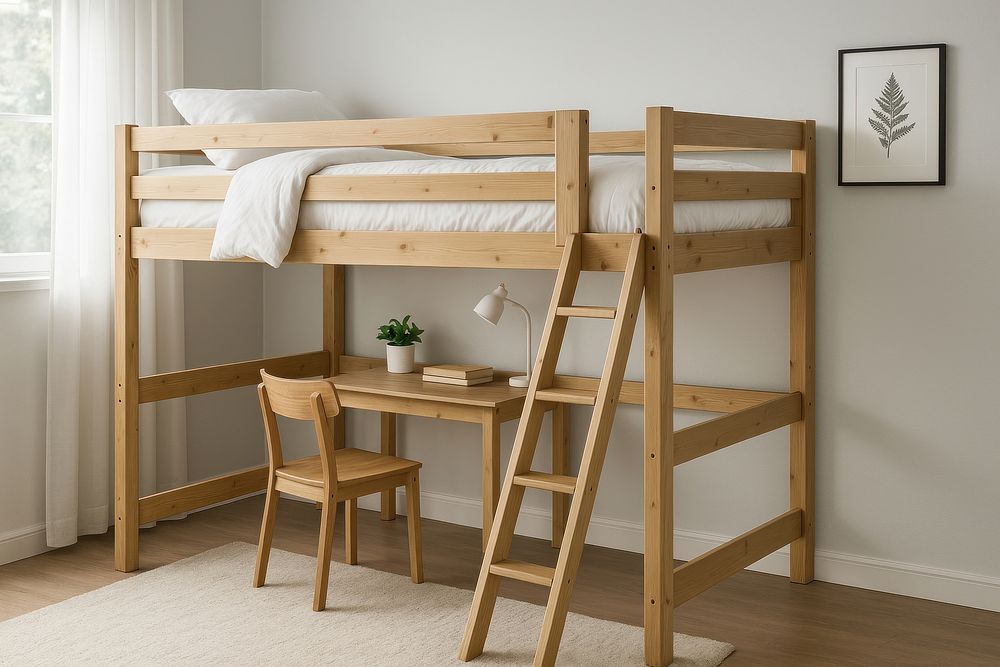 Cozy wooden loft bed setup. | Free Photo - rawpixel