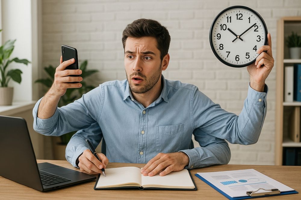 Man Multitasking Time Management Free Photo Rawpixel