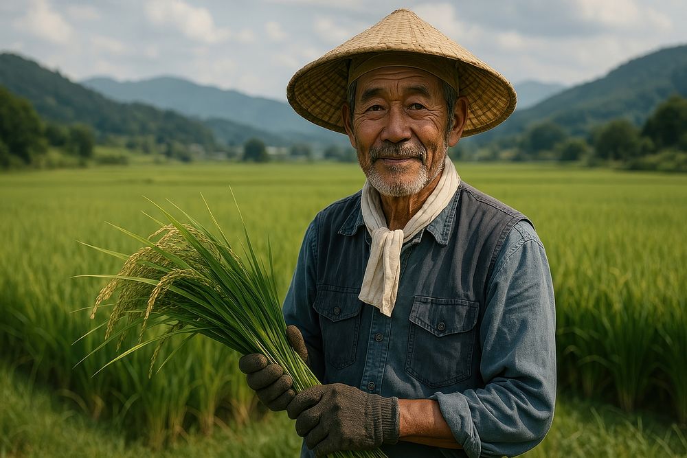 Elderly farmer holding rice | Free Photo - rawpixel