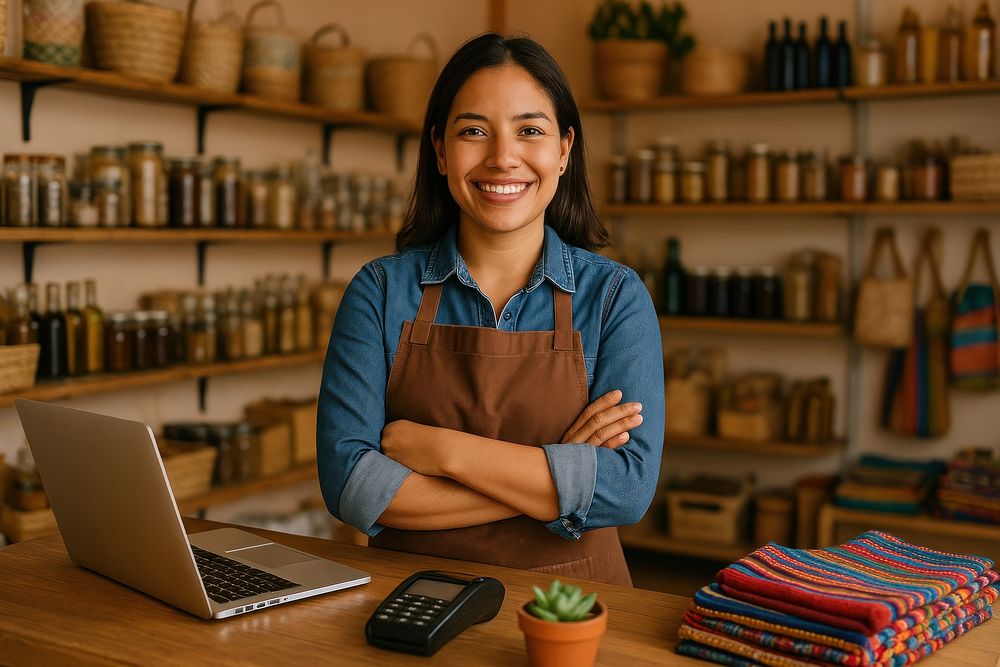 Smiling shopkeeper in store | Free Photo - rawpixel