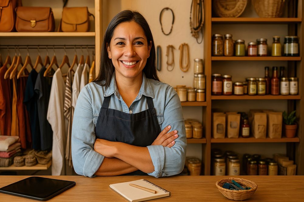 Smiling shopkeeper in cozy store. | Free Photo - rawpixel