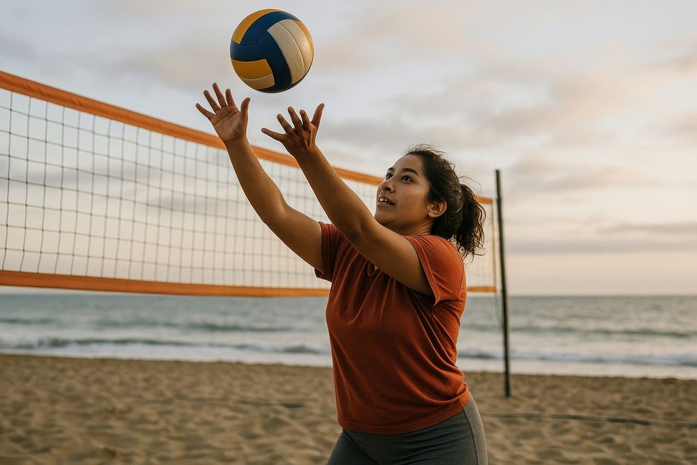 Beach volleyball player setting ball | Free Photo - rawpixel