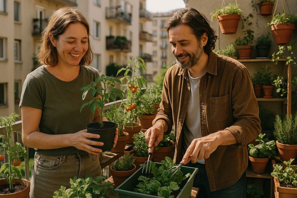 Urban gardening couple joyfully planting | Free Photo - rawpixel
