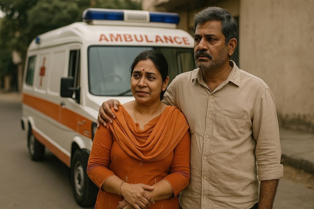 Concerned couple near ambulance | Free Photo - rawpixel