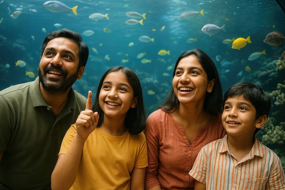 Family enjoying aquarium visit. | Free Photo - rawpixel