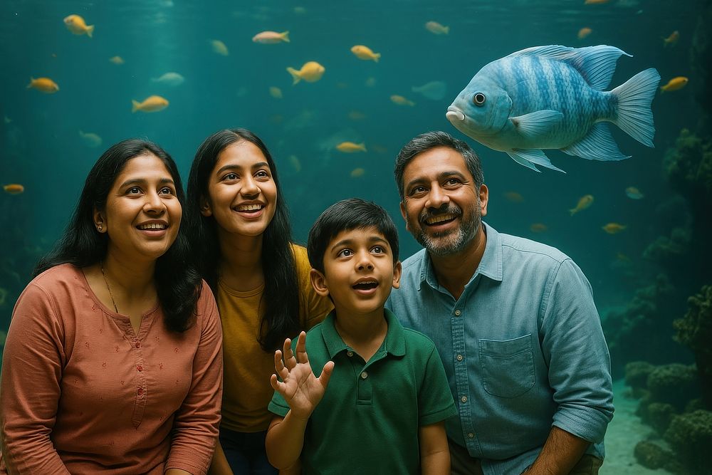 Family enjoying aquarium visit | Free Photo - rawpixel