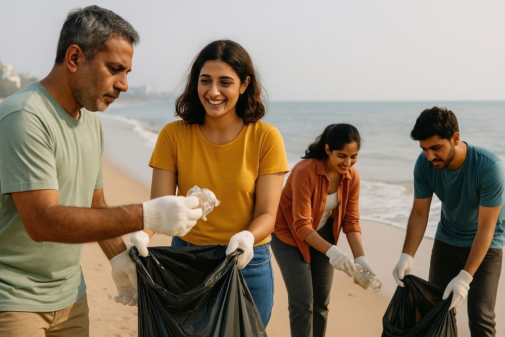 Beach cleanup group volunteers | Free Photo - rawpixel
