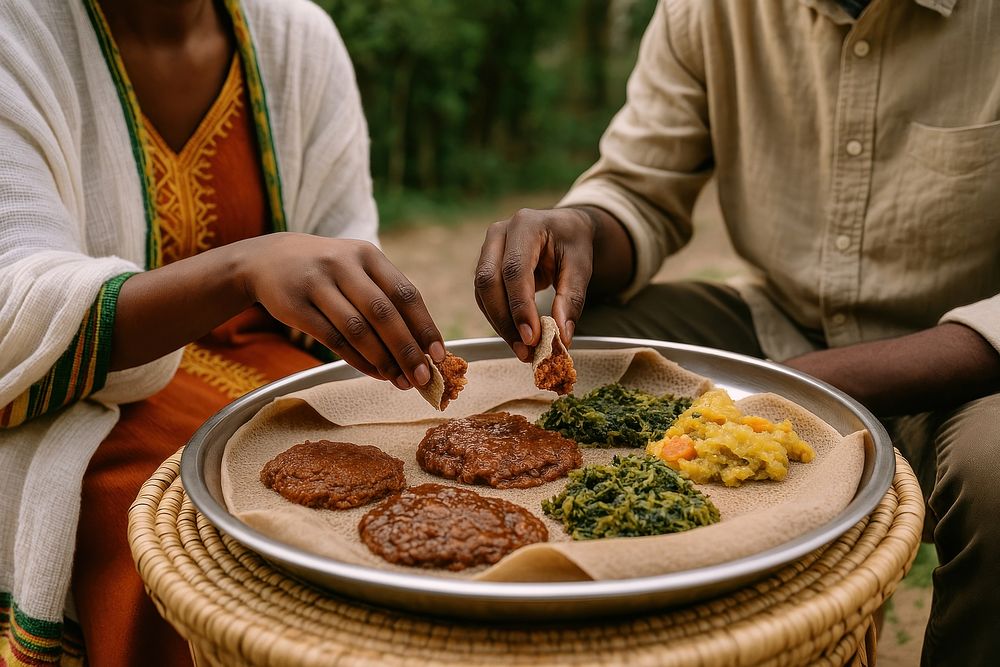 Traditional Ethiopian meal sharing | Free Photo - rawpixel