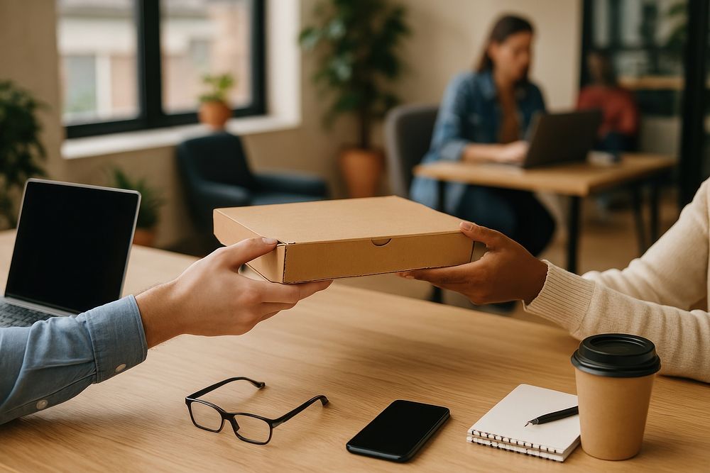 Office delivery package exchange | Free Photo - rawpixel
