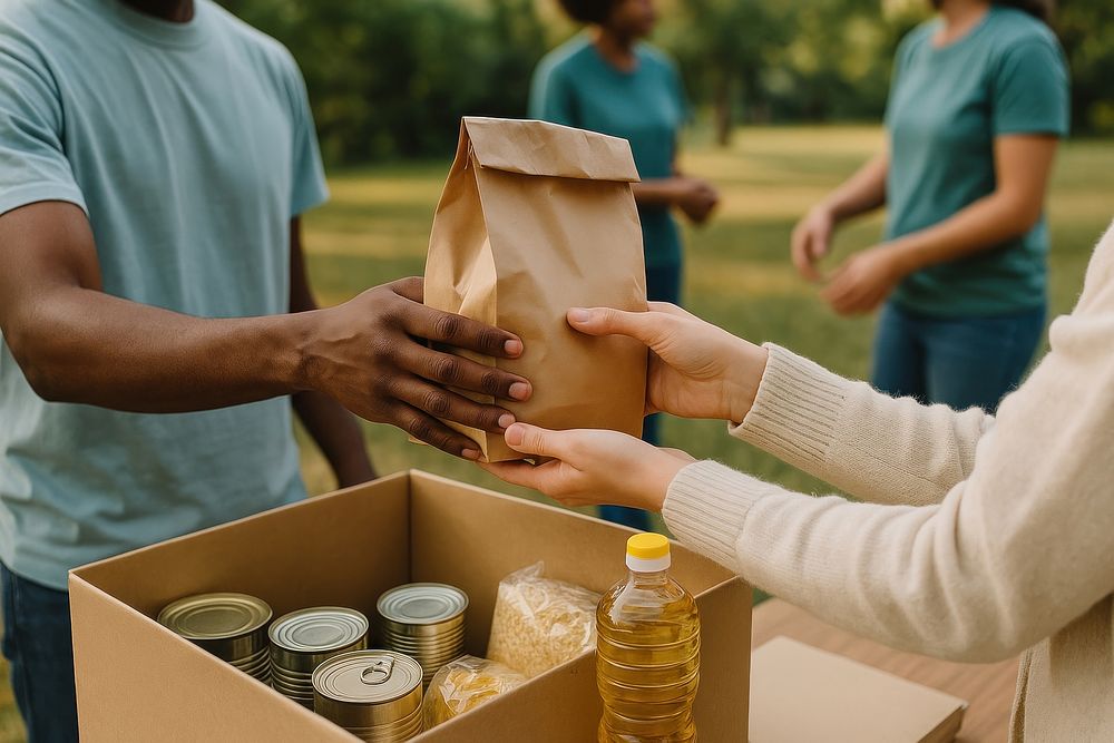 Community food donation event outdoors | Free Photo - rawpixel