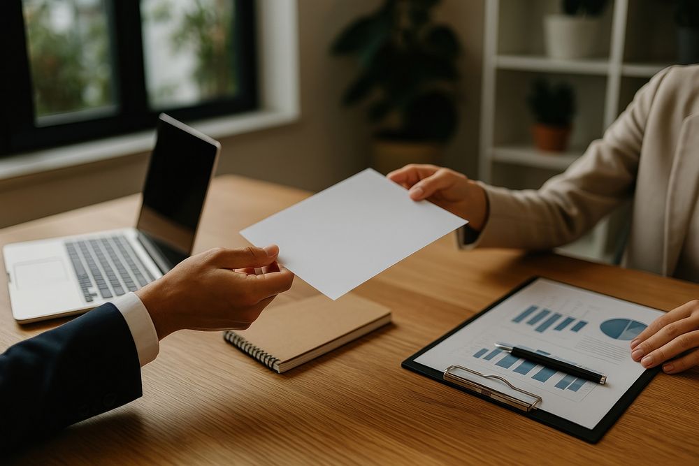 Business document exchange scene. | Free Photo - rawpixel