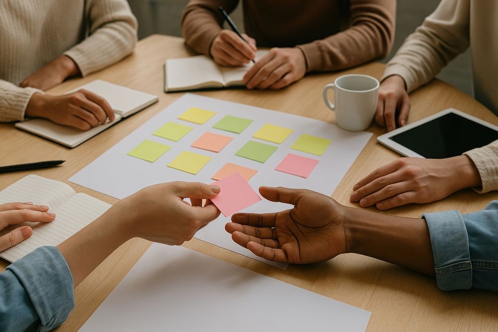 Collaborative brainstorming with sticky notes. | Free Photo - rawpixel