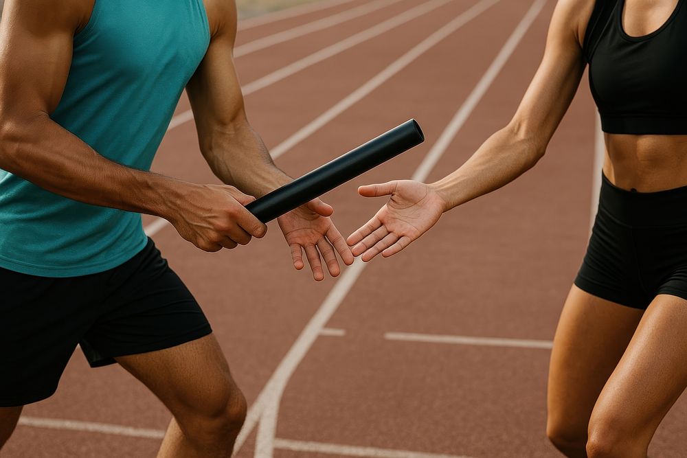 Relay race baton exchange teamwork | Free Photo - rawpixel