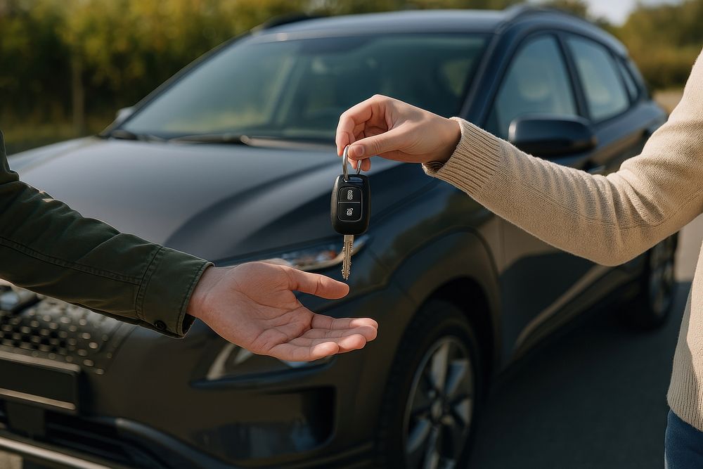Car keys exchange outdoors | Free Photo - rawpixel