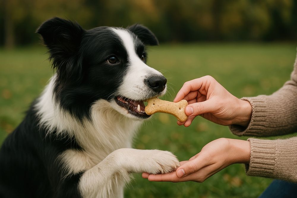 Dog receiving treat outdoors | Premium Photo - rawpixel