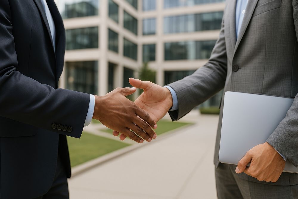 Business handshake outside office | Free Photo - rawpixel