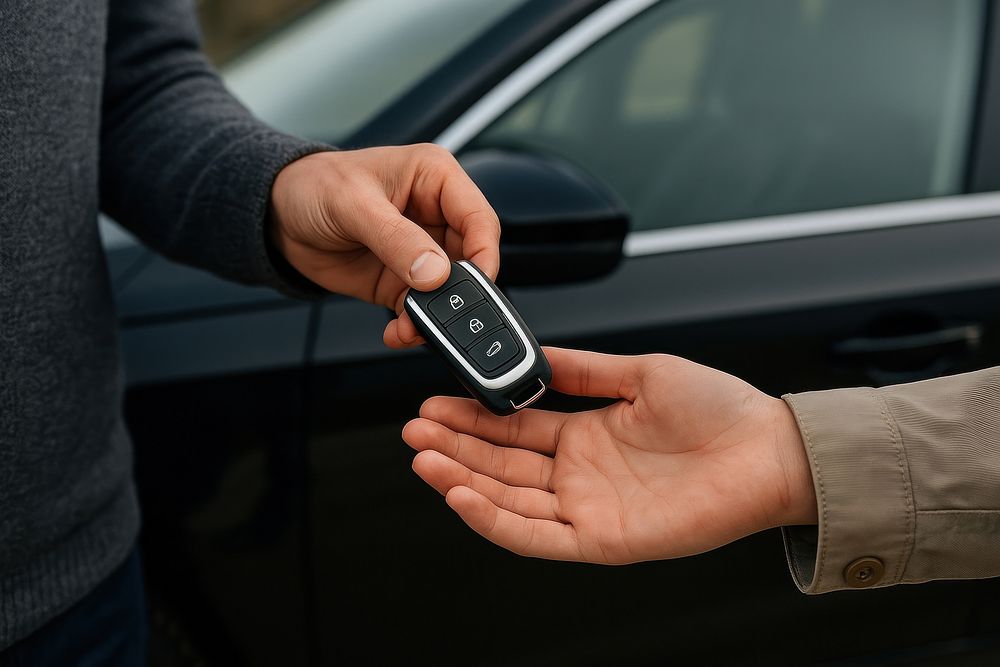 Car key handover transaction moment. | Free Photo - rawpixel