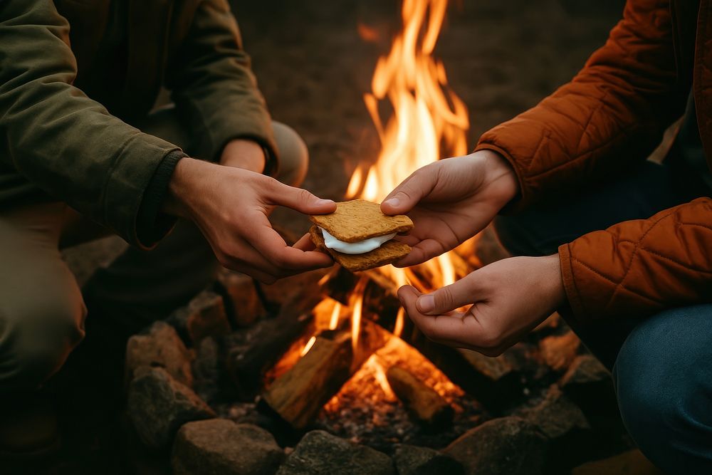 Cozy campfire s'mores creation | Free Photo - rawpixel