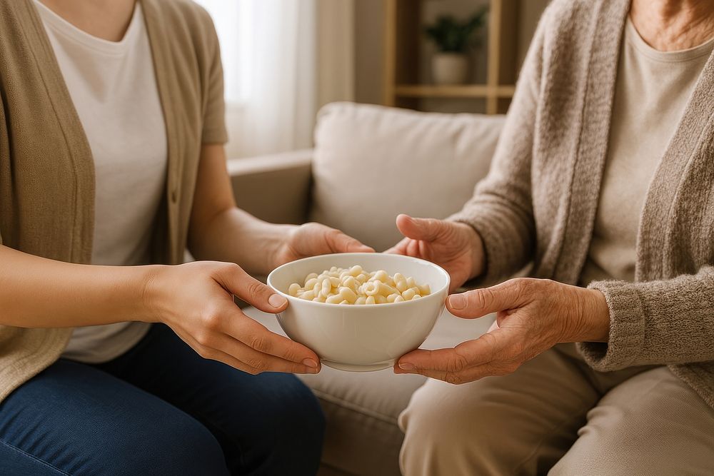 Sharing pasta between caring hands | Free Photo - rawpixel