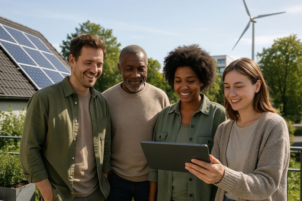Diverse group with solar technology | Free Photo - rawpixel