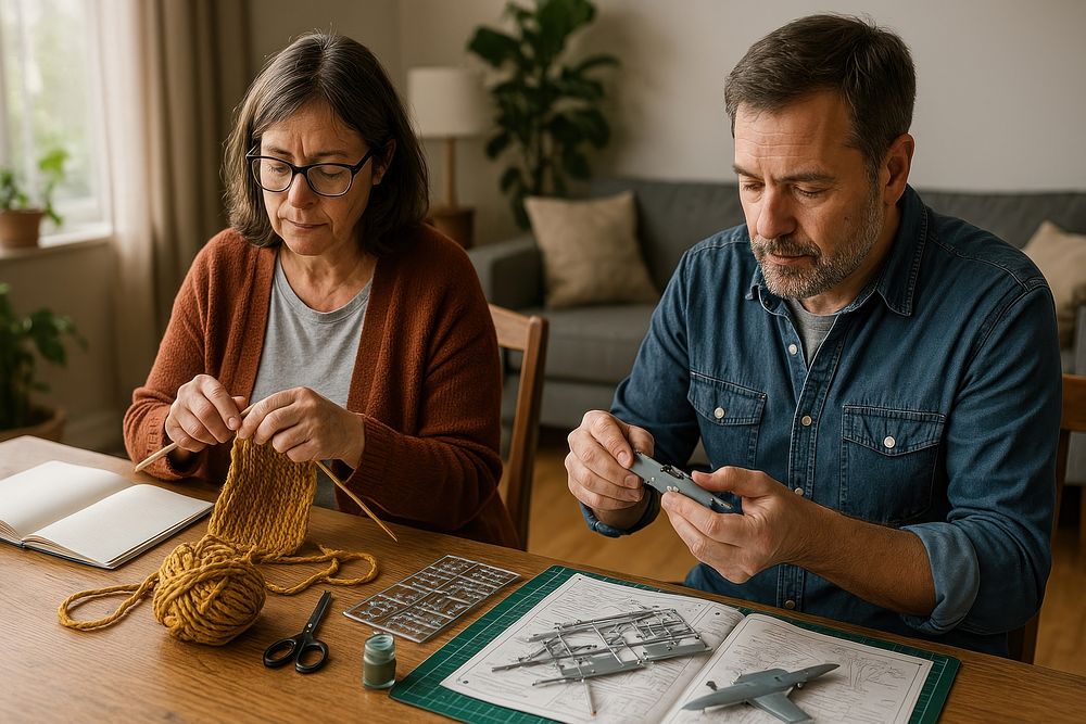 Couple crafting together at home. | Free Photo - rawpixel