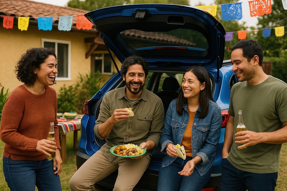 Friends enjoying outdoor taco party | Free Photo - rawpixel