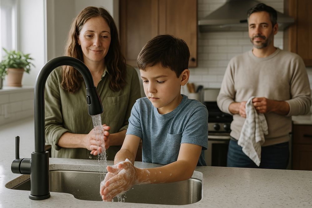 Family washing hands together | Free Photo - rawpixel